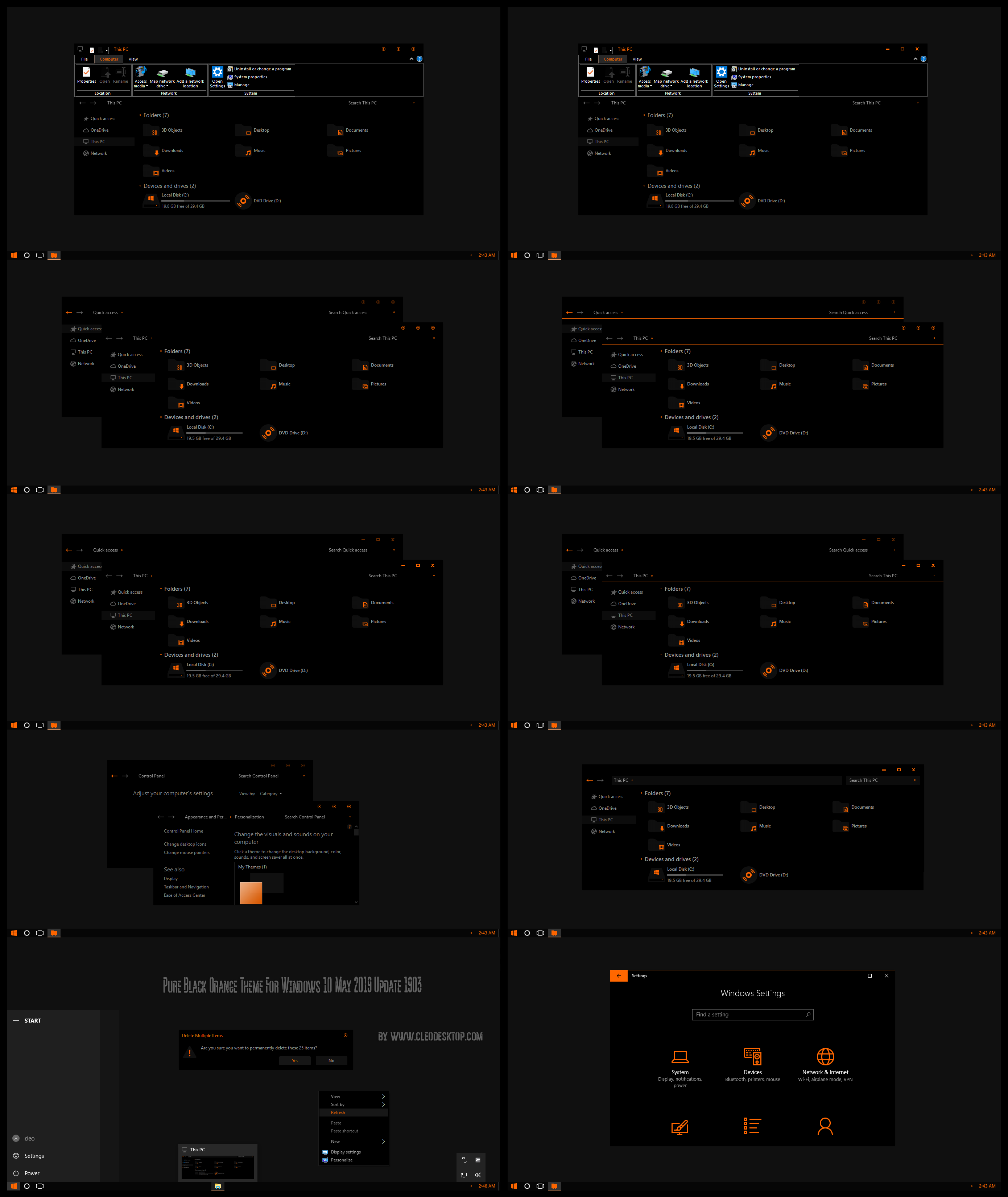 Pure Black Orange – WINDOWSCUSTOMIZATION.com