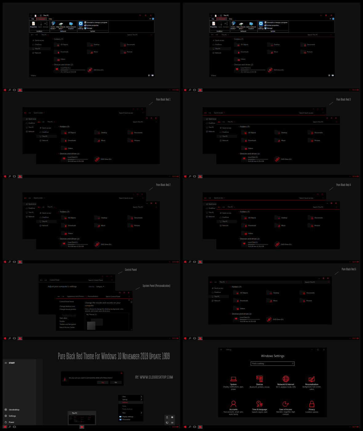 Pure Black Red – WINDOWSCUSTOMIZATION.com