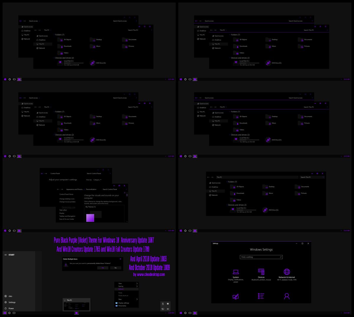 Pure Black Purple – WINDOWSCUSTOMIZATION.com
