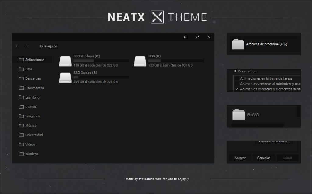 Neat X Theme – WINDOWSCUSTOMIZATION.com