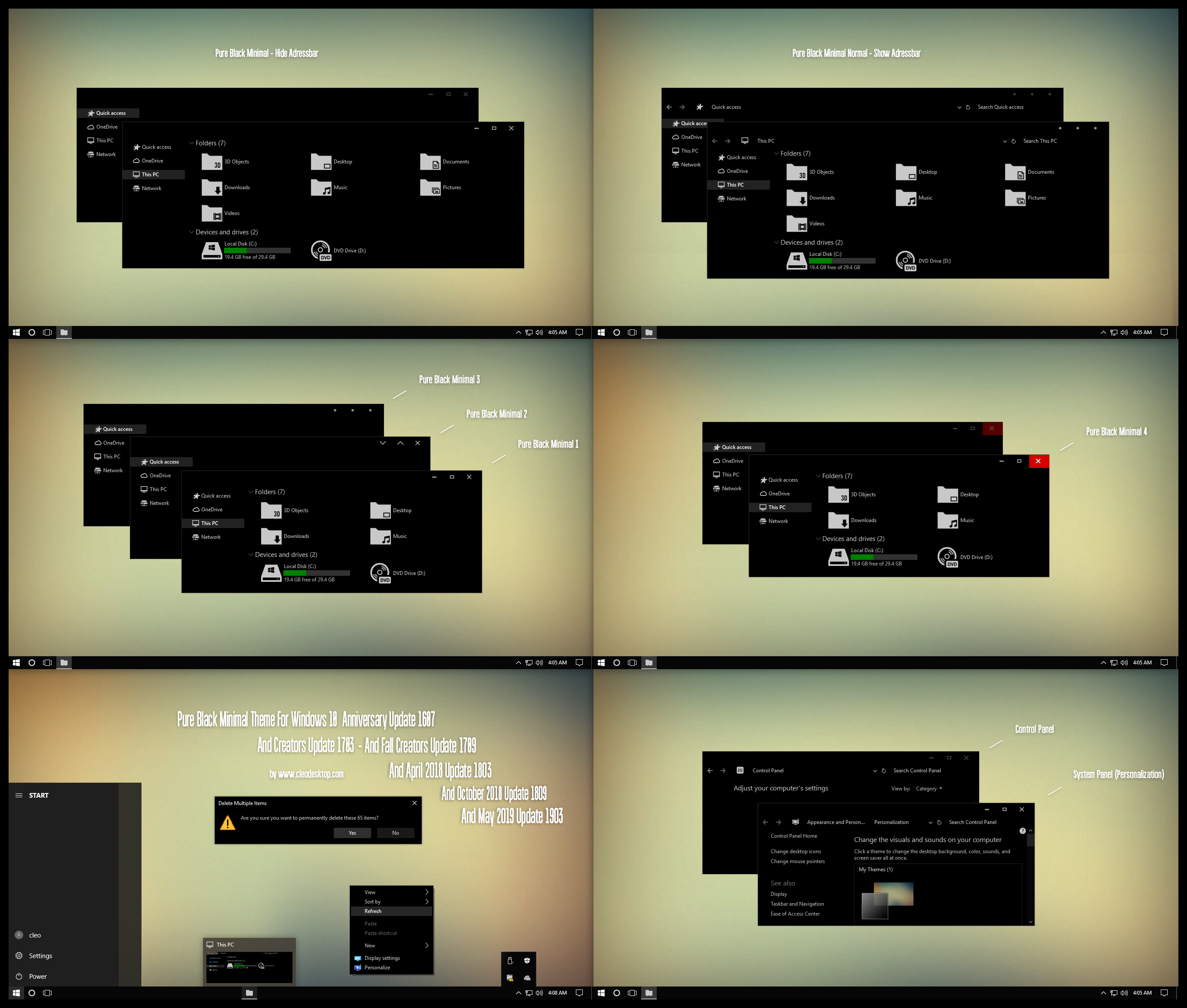 Pure Black Minimal – WINDOWSCUSTOMIZATION.com