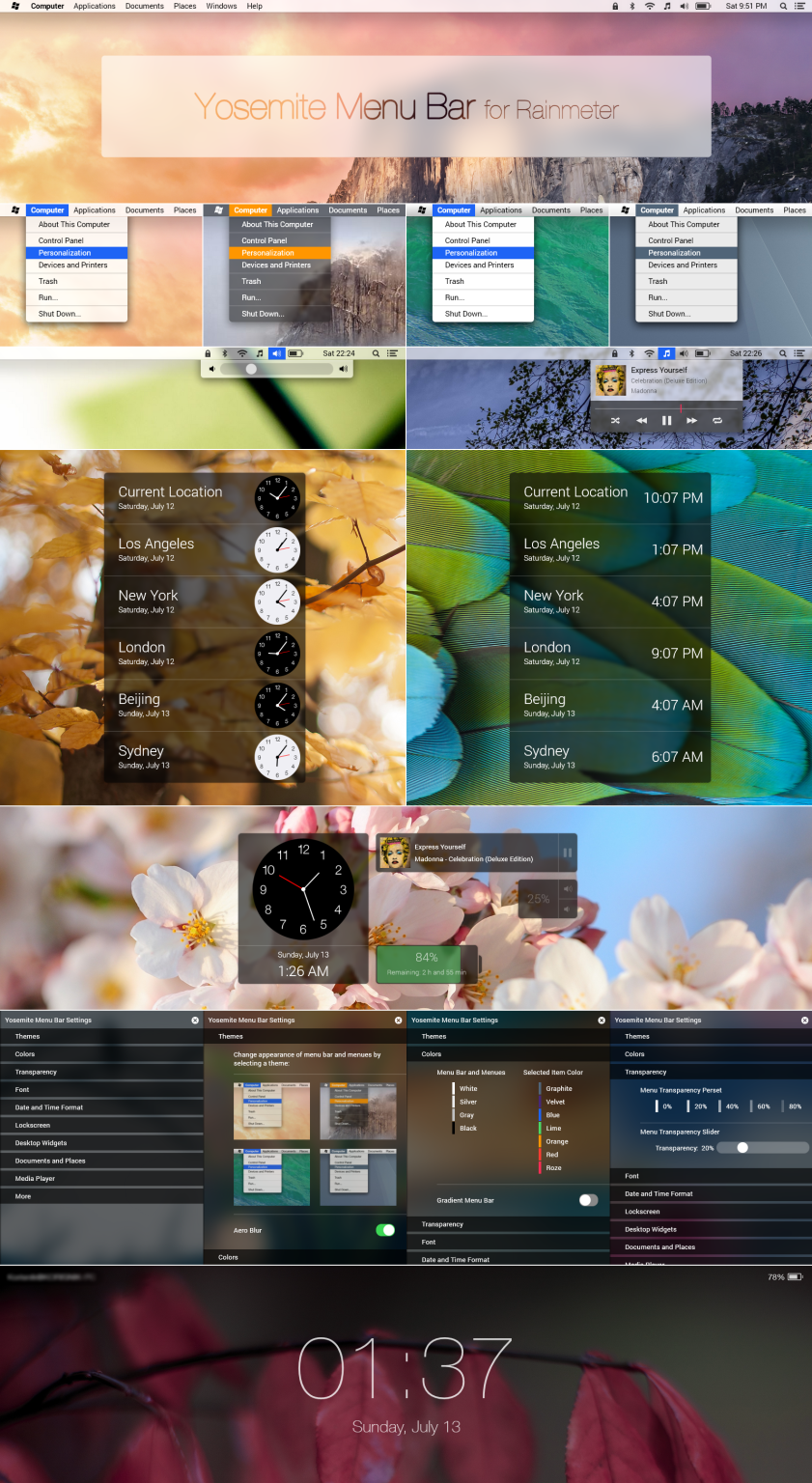 Yosemite Menu Bar – WINDOWSCUSTOMIZATION.com