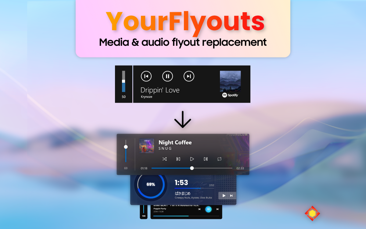 YourFlyouts – Your new audio / media flyouts – WINDOWSCUSTOMIZATION.com